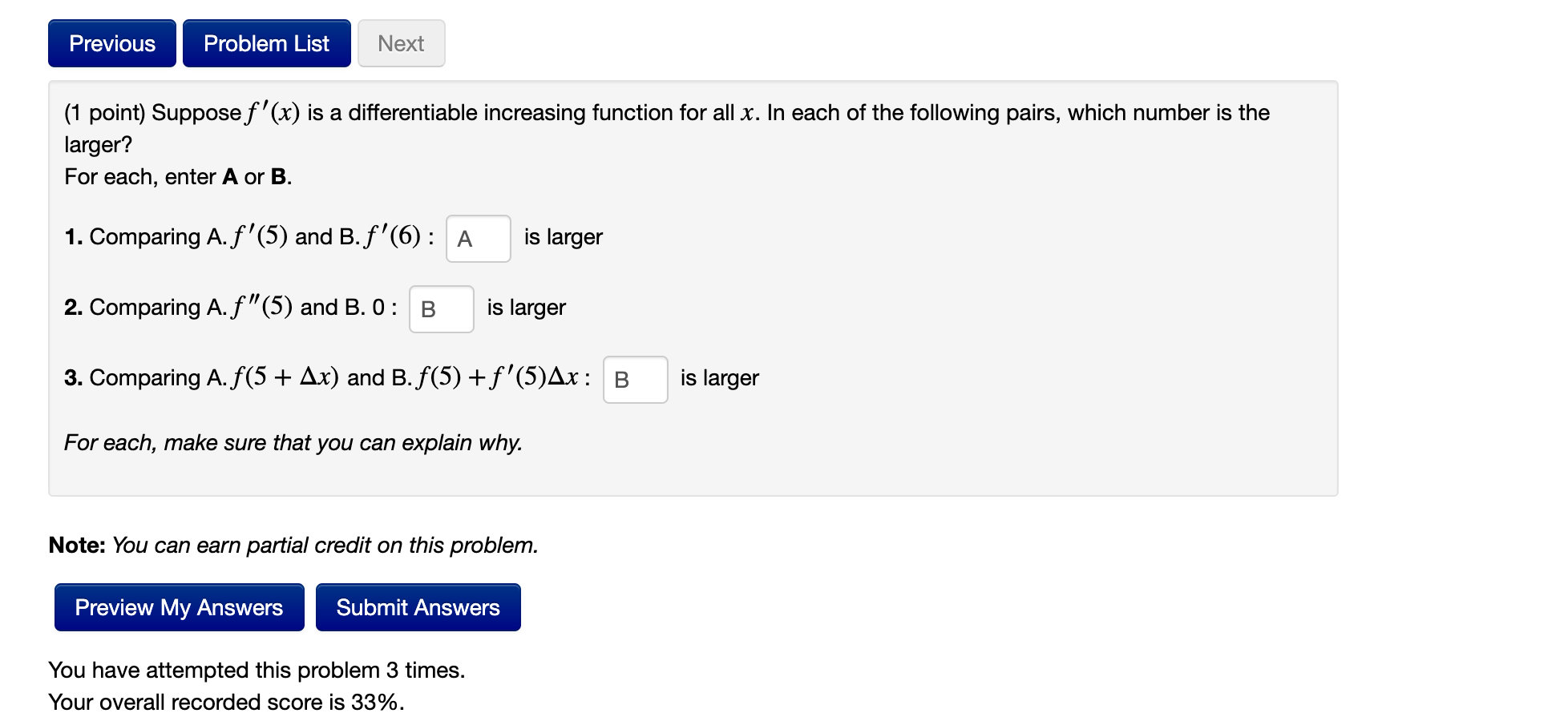 Solved WebWork16 Section3.9: Problem 3 Previous Problem List | Chegg.com