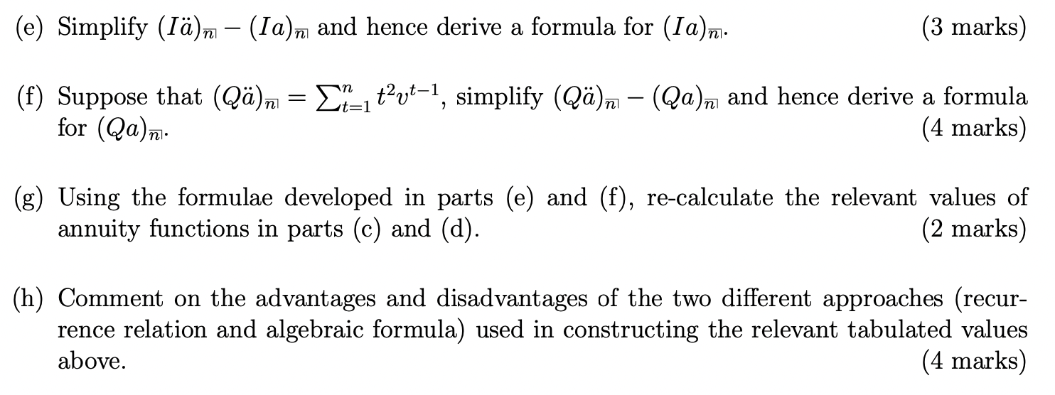 Solved (e) Simplify (lä)n - (Ia), and hence derive a formula | Chegg.com