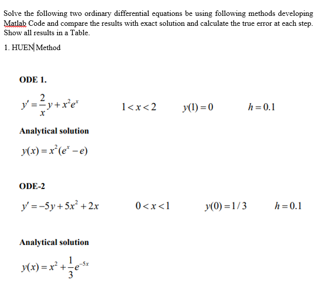 Solved Solve the following two ordinary differential | Chegg.com