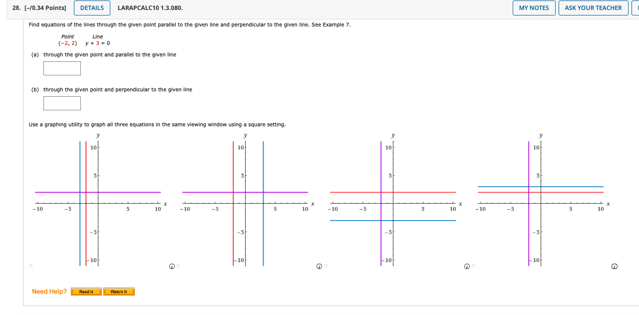Solved Point (−2,2) Line y+3=0 (a) through the given point | Chegg.com