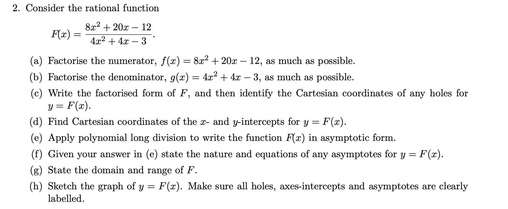 Solved 2. Consider the rational function | Chegg.com