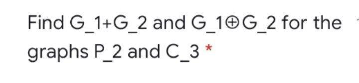 Solved Find G_1+G_2 and G_1©G_2 for the graphs P2 and C_3* | Chegg.com