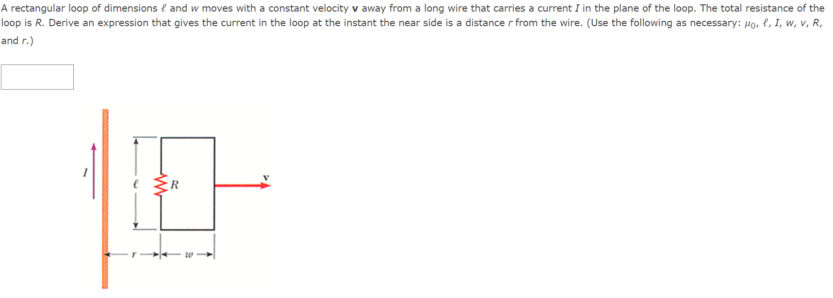 Solved A rectangular loop of dimensions \( \ell \) ﻿and \( | Chegg.com