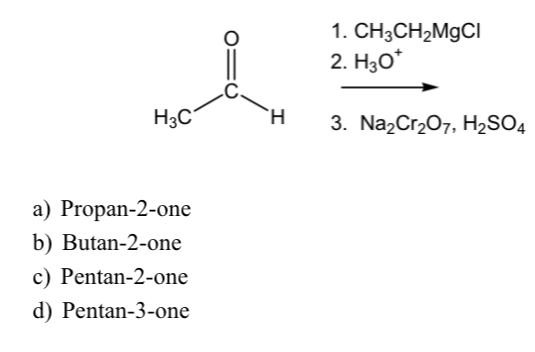 Solved 1. NH2NH2 H₃C CH2 CH3 2. "OH, heat a) Butan-2-one | Chegg.com