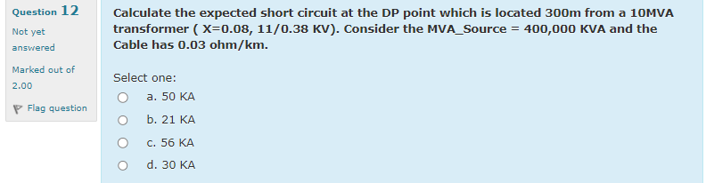 Solved Calculate the expected short circuit at the DP point | Chegg.com