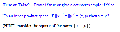 Solved True or False? Prove if true or give a counterexample | Chegg.com