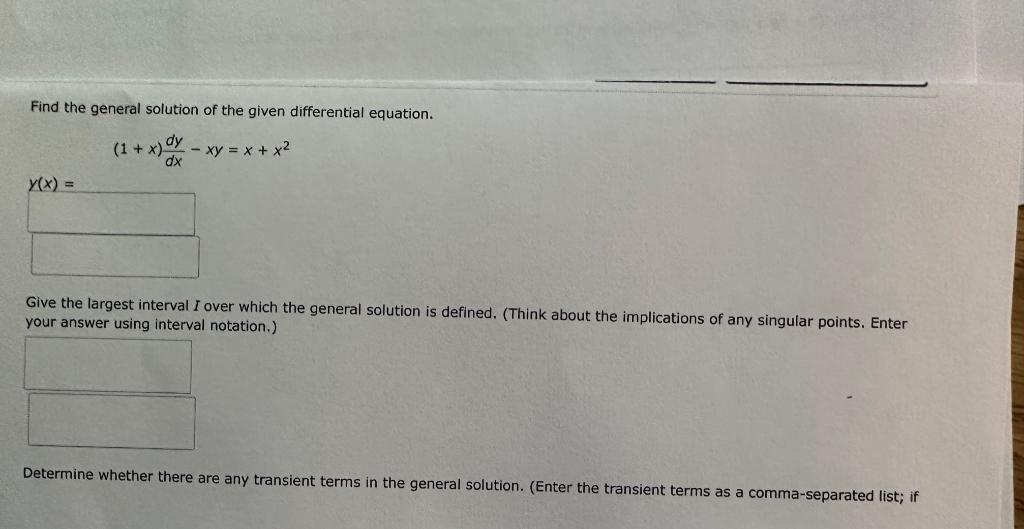 Solved Find the general solution of the given differential | Chegg.com