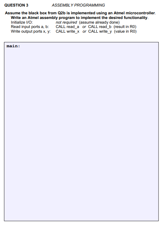 Solved QUESTION 3 ASSEMBLY PROGRAMMING Assume the black box | Chegg.com