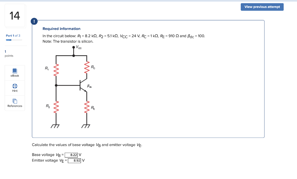 Solved View previous attempt 14 Required information Part 1 | Chegg.com