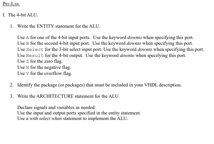 OBJECTIVE. To design a 4-bit Arithmetic and Logic | Chegg.com
