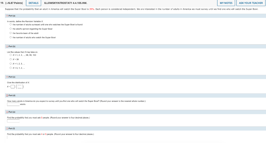 Solved [-/6.87 Points] ILLOWSKYINTROSTAT1 4.4.105.HW. Part | Chegg.com