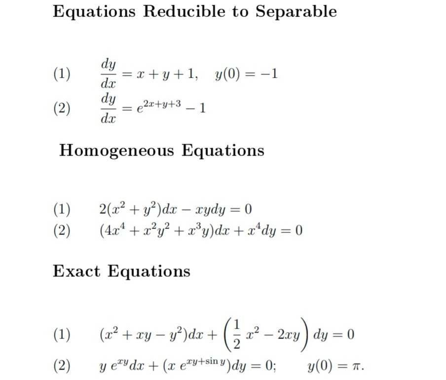 Solved Equations Reducible To Separable 1 X Y 1 Y 0