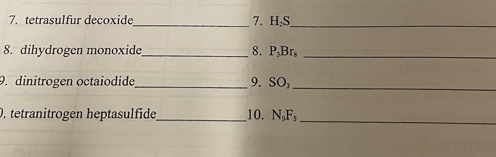 Solved NOMENCLATURE - Write formulas or names for the | Chegg.com