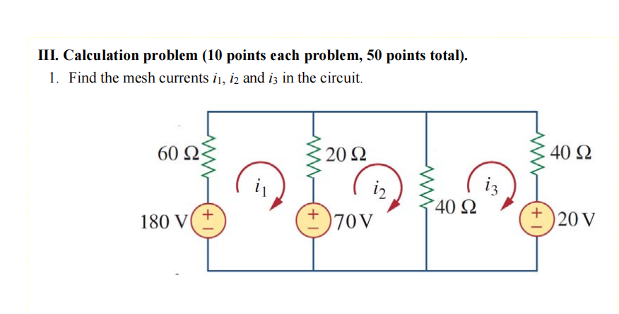 Solved III. Calculation problem (10 points each problem, 50 | Chegg.com