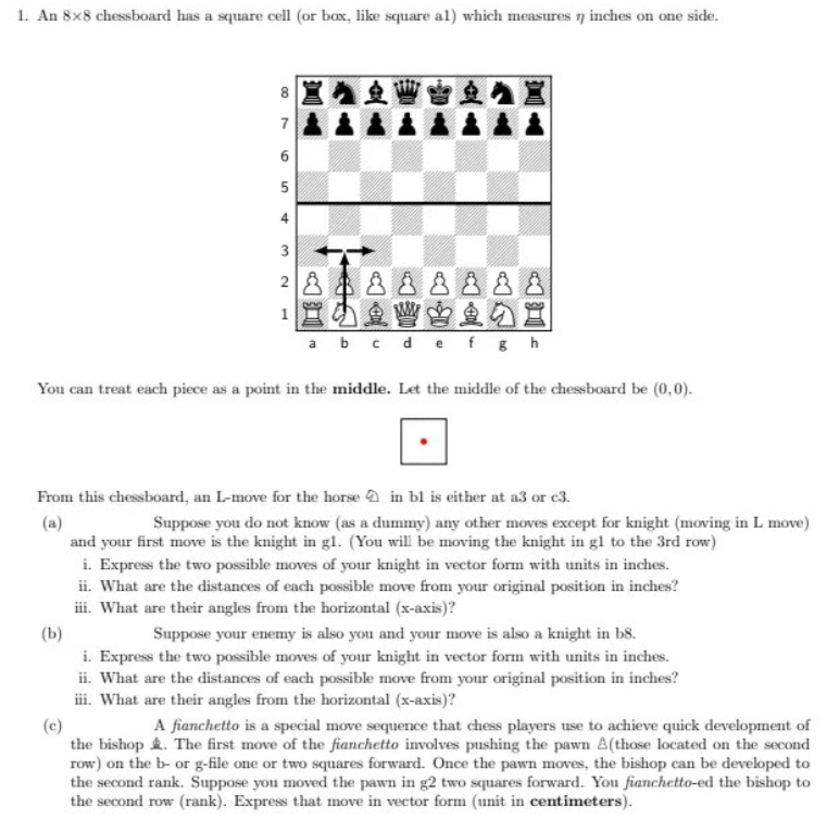 Solved 1. An 8x8 chessboard has a square cell (or box, like | Chegg.com
