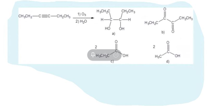 Solved H2CH. CH2CH3 CH3CH2-C=C—CH CH, 1) Оз 2) Н-0 н—с-с-н | Chegg.com