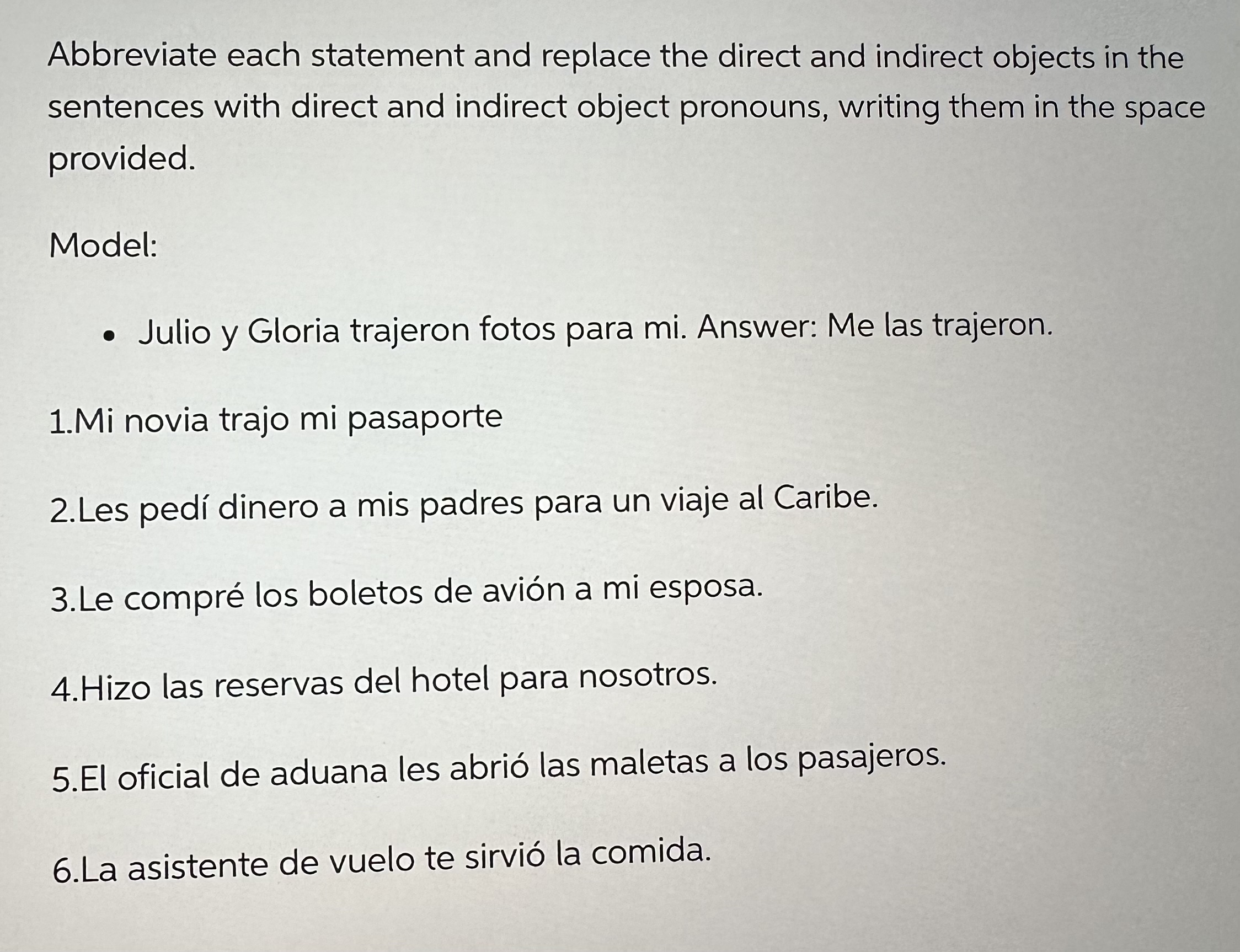 Abbreviate each statement and replace the direct and | Chegg.com