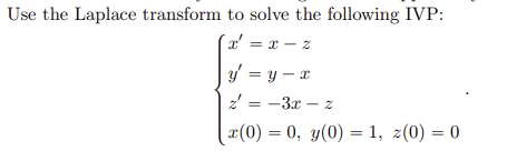 Solved Use the Laplace transform to solve the following IVP: | Chegg.com