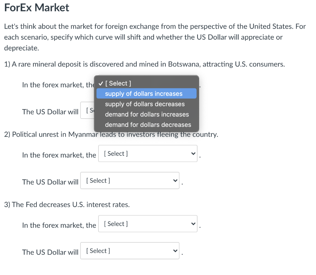Solved ForEx Market Let's think about the market for foreign | Chegg.com