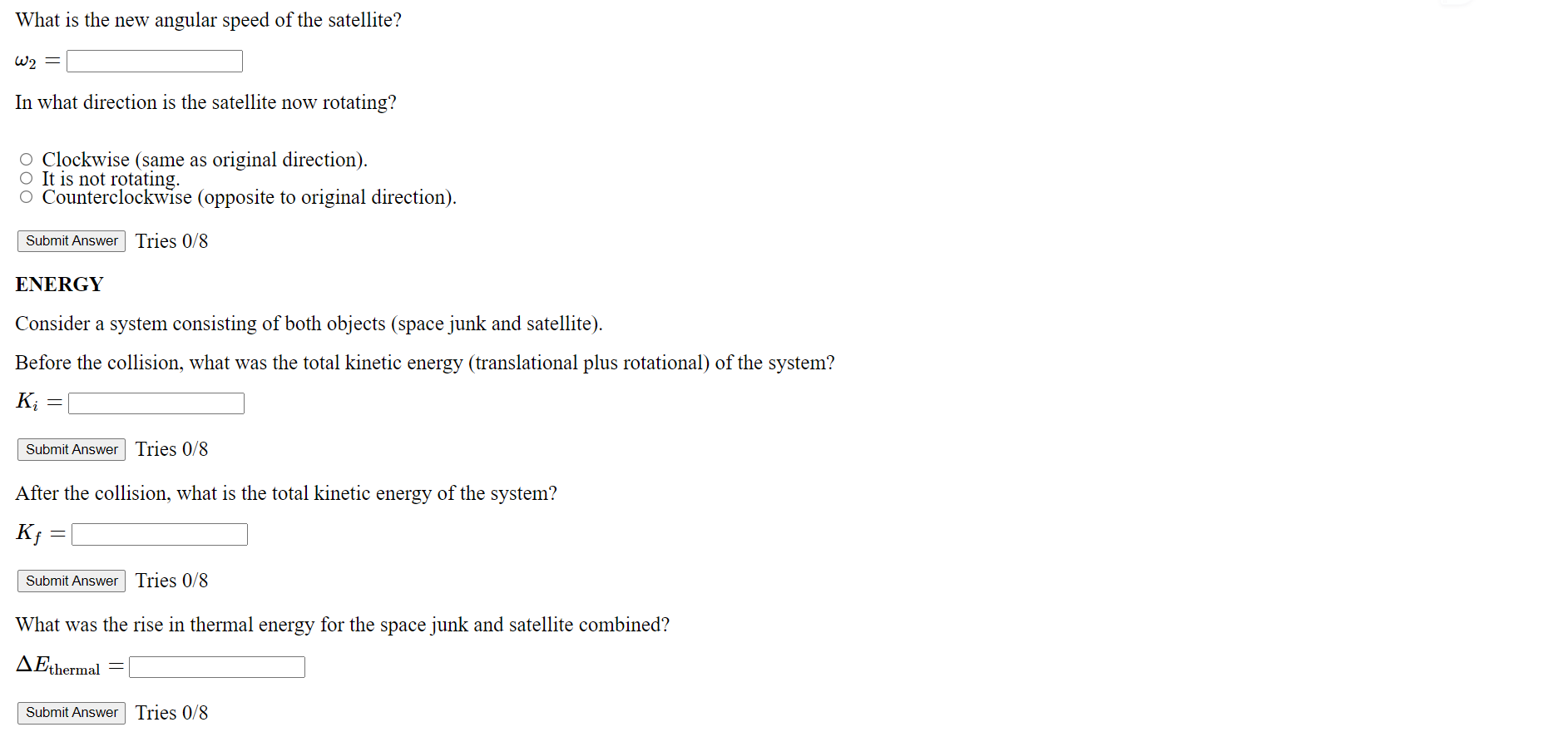 A spherical satellite of radius 5.4 m and mass M=160 | Chegg.com