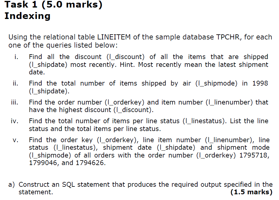 Solved TPC R benchmark databaseUsing the relational table | Chegg.com