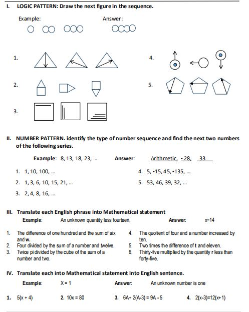 Solved 1 LOGIC PATTERN Draw The Next Figure In The Chegg