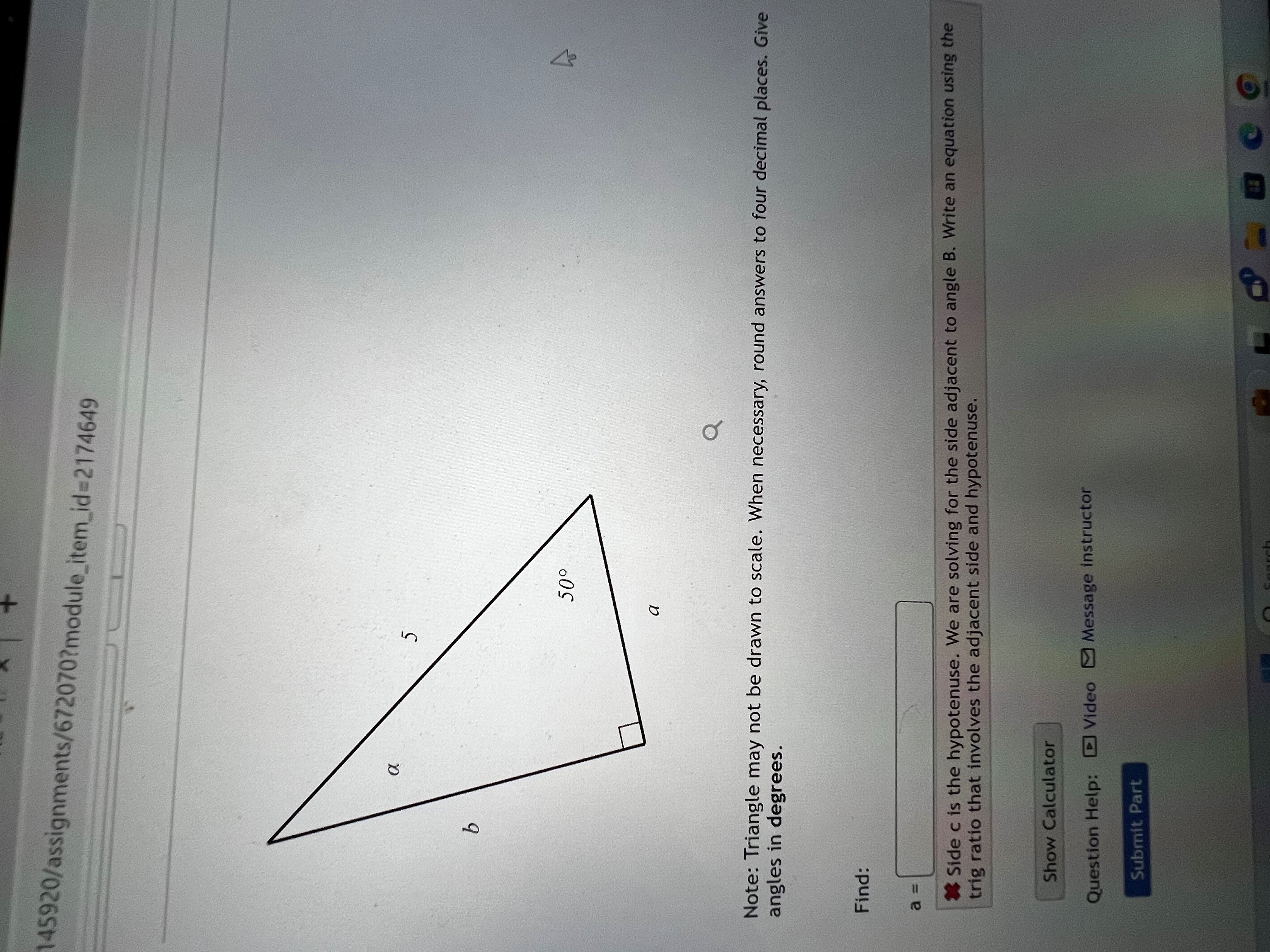 Solved Note: Triangle may not be drawn to scale. When | Chegg.com