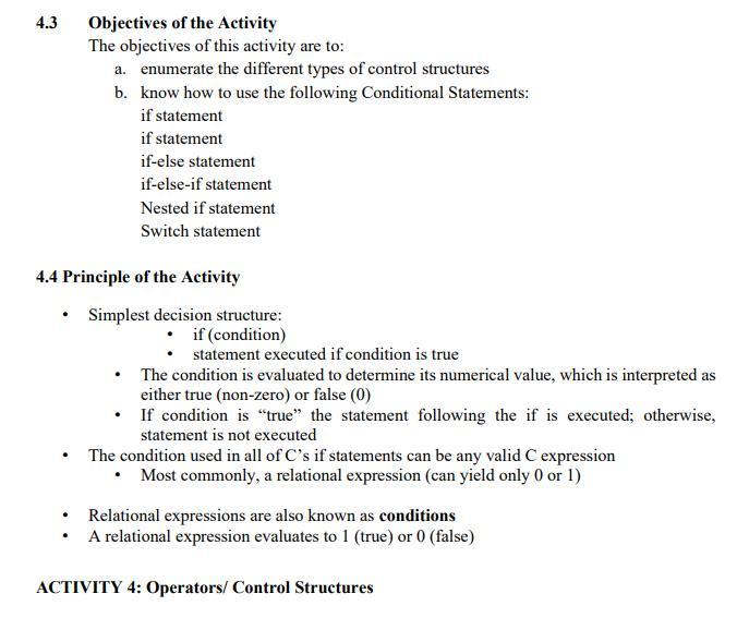 Solved 4.3 Objectives of the Activity The objectives of this | Chegg.com