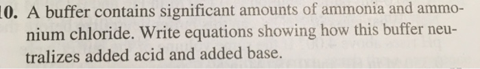 Solved A buffer contains significant amounts of ammonia and | Chegg.com