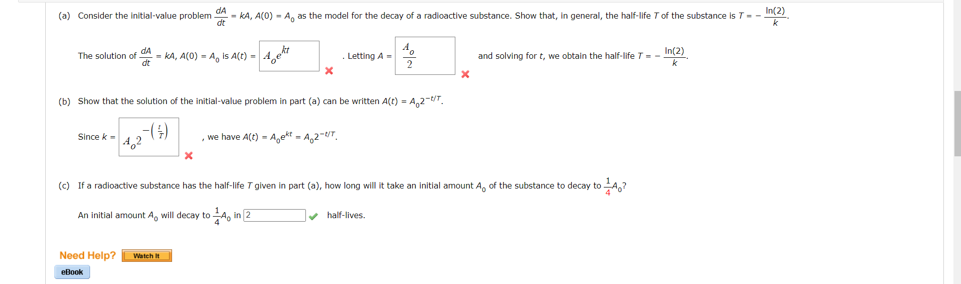 Solved In(2) dA (a) Consider the initial-value problem dt = | Chegg.com