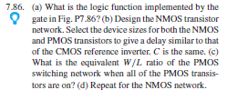 Solved 7.86. (a) What is the logic function implemented by | Chegg.com