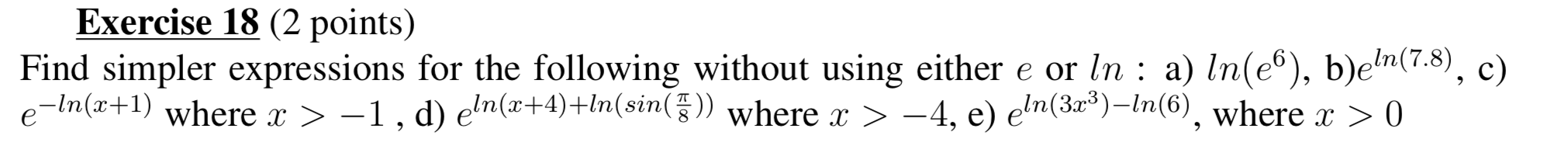 Solved Exercise 18 (2 points) Find simpler expressions for | Chegg.com
