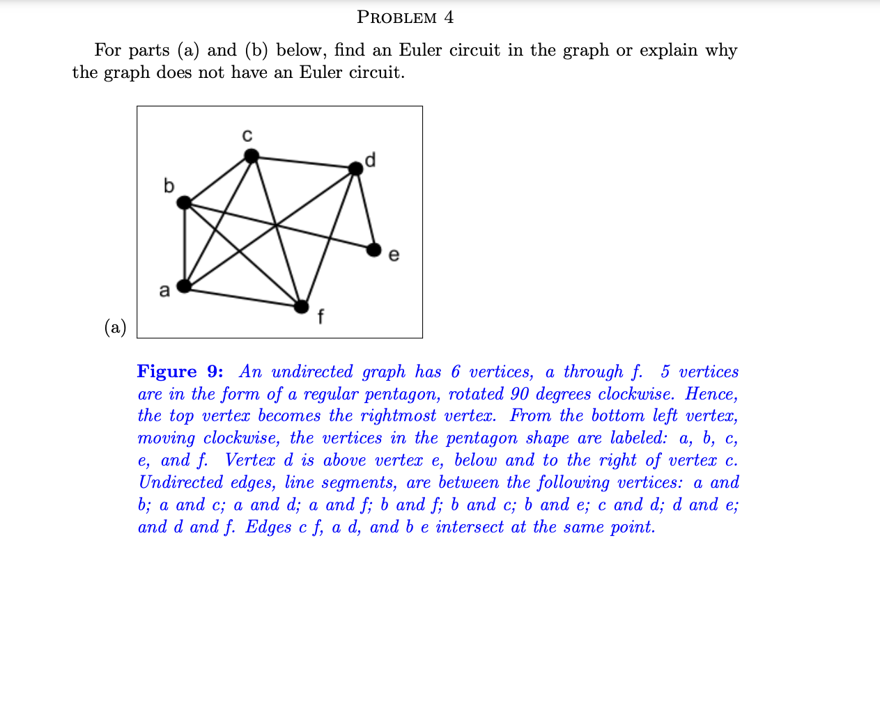 Solved For parts (a) and (b) below, find an Euler circuit in | Chegg.com