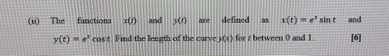 Solved (10) The functions and are defined as x(t) -e'sint | Chegg.com