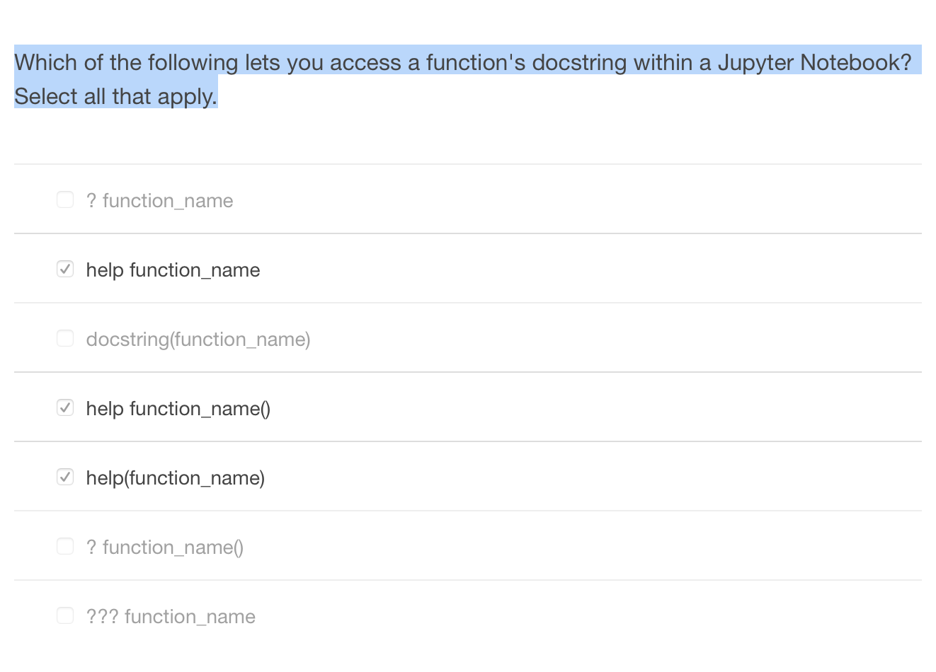 Solved Which Of The Following Lets You Access A Function S