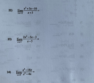 Solved Find the following limits algebraically. (4pts each) | Chegg.com