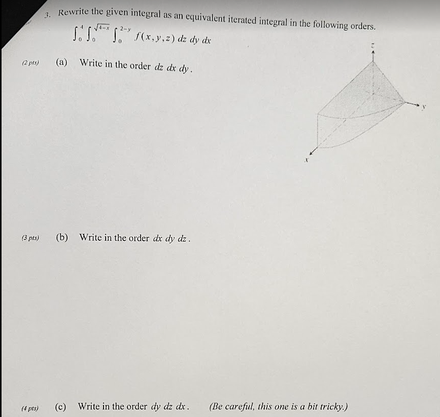 Solved Rewrite the given integral as an ﻿equivalent iterated | Chegg.com