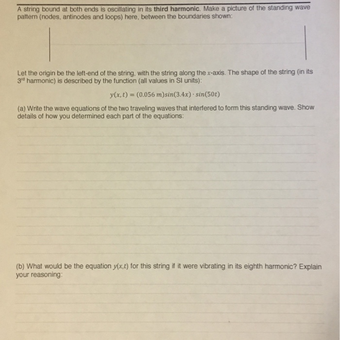Solved A string bound at both ends is oscillating in its | Chegg.com