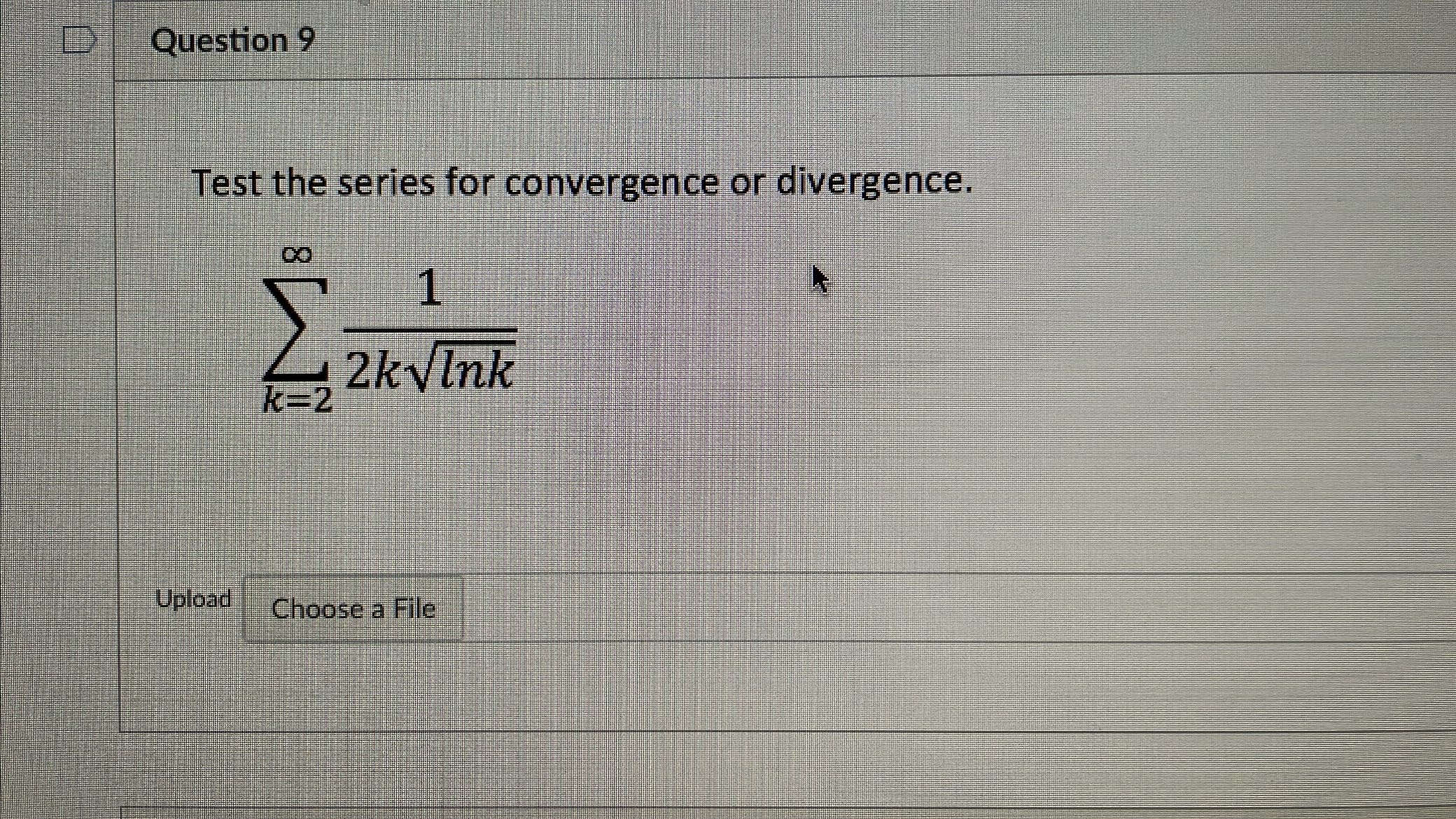 Solved Test the series for convergence or divergence. | Chegg.com