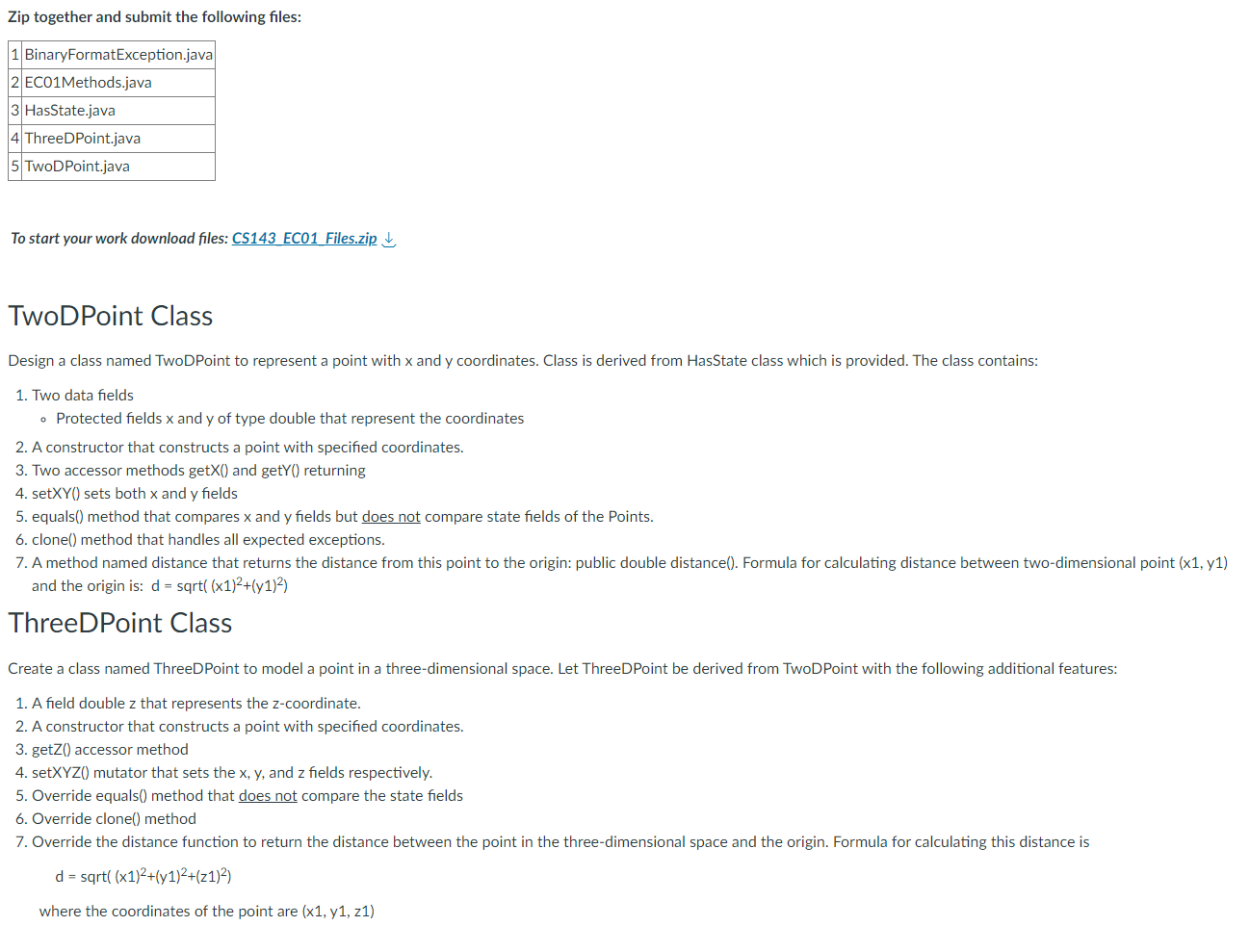 Solved Zip together and submit the following files: To start | Chegg.com