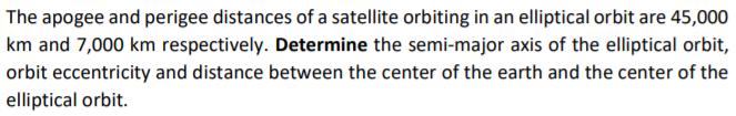 Solved The apogee and perigee distances of a satellite | Chegg.com