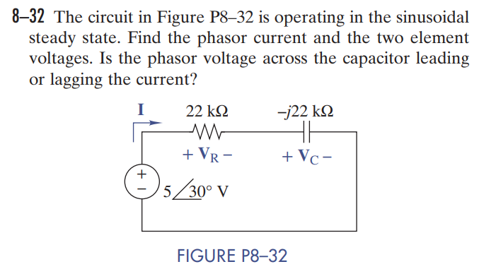Solved 8–32 The circuit in Figure P8–32 is operating in the | Chegg.com