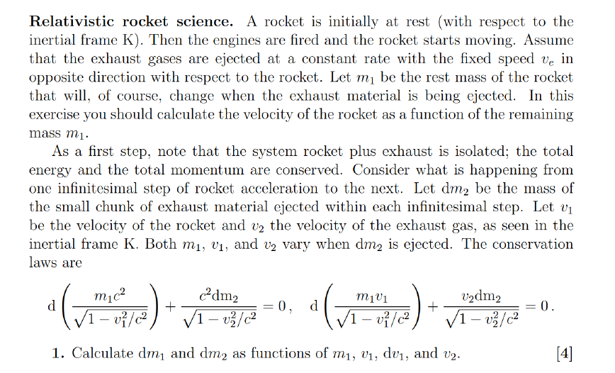 Solved Relativistic rocket science. A rocket is initially at | Chegg.com