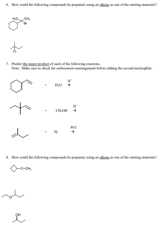 Solved 6. How could the following compounds be prepared, | Chegg.com