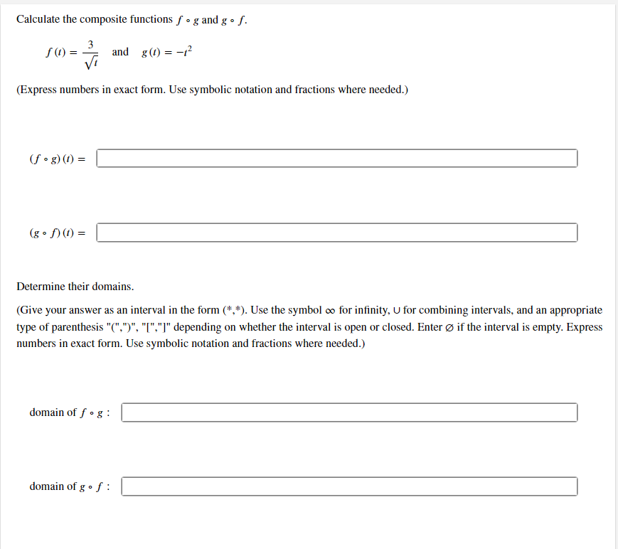 Solved Calculate the composite functions f∘g and g∘f. | Chegg.com