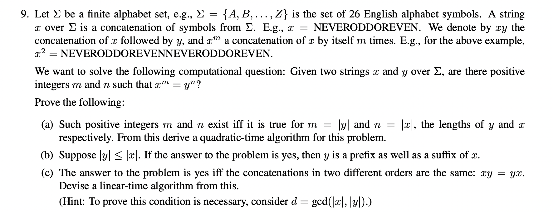 Solved = ...) = 9. Let & be a finite alphabet set, e.g., E = | Chegg.com