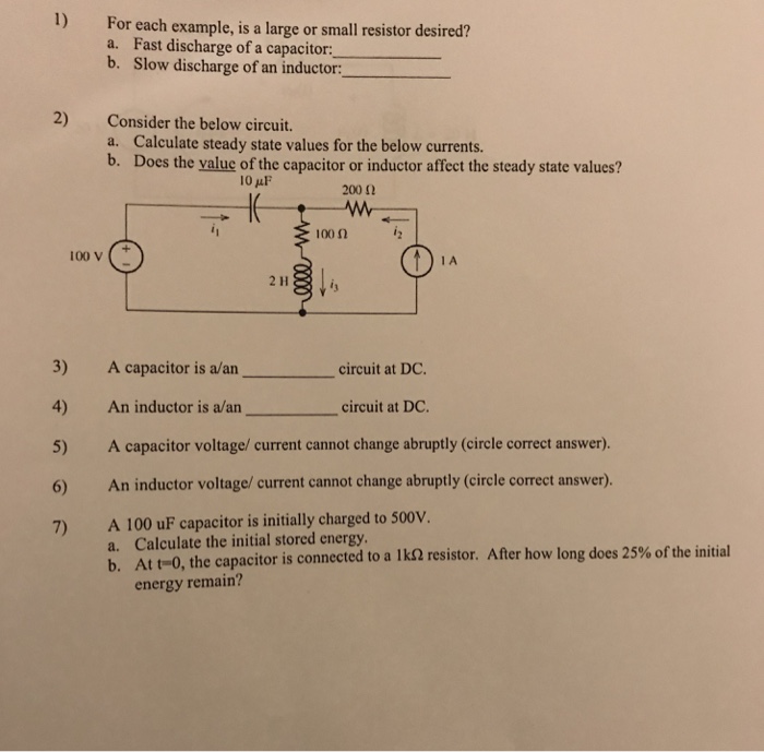 Solved 1) For each example, is a large or small resistor | Chegg.com