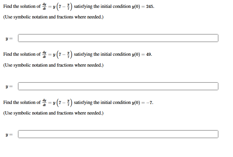 Solved Find the solution of satisfying the initial condition | Chegg.com