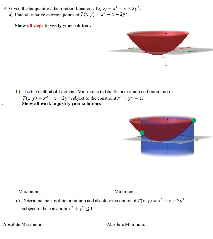 Solved 4. Given the temperature distribution function | Chegg.com