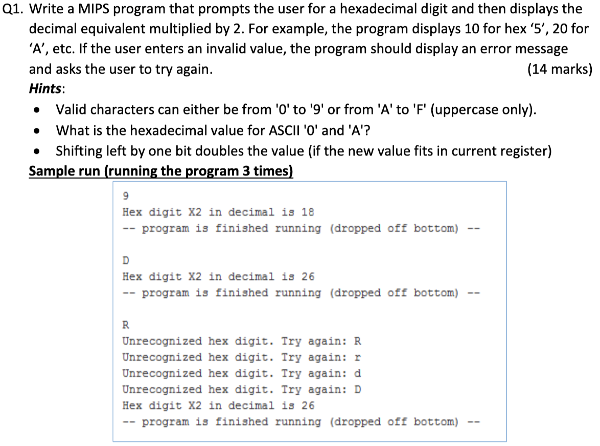 Solved Please code in MIPS (MARS) Posted this question | Chegg.com